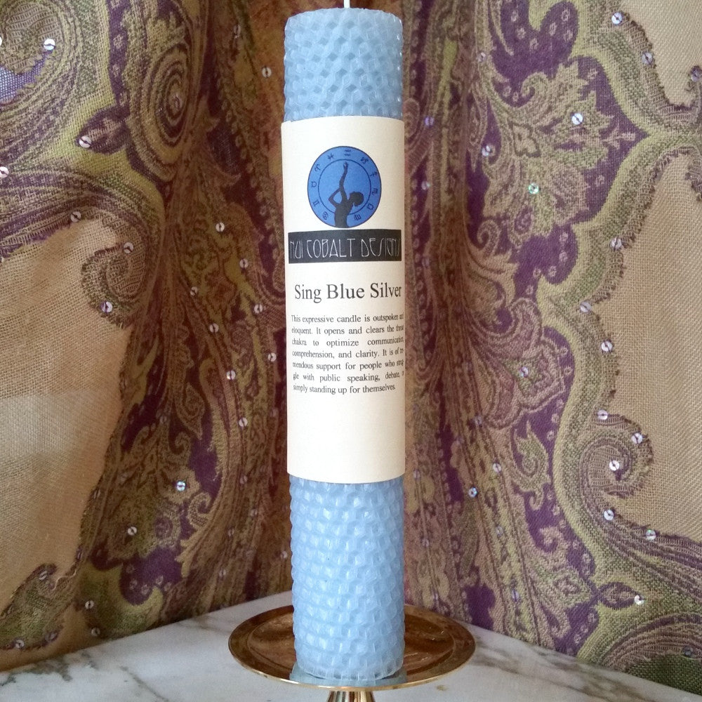 Sing Blue Silver Enchanted Candle